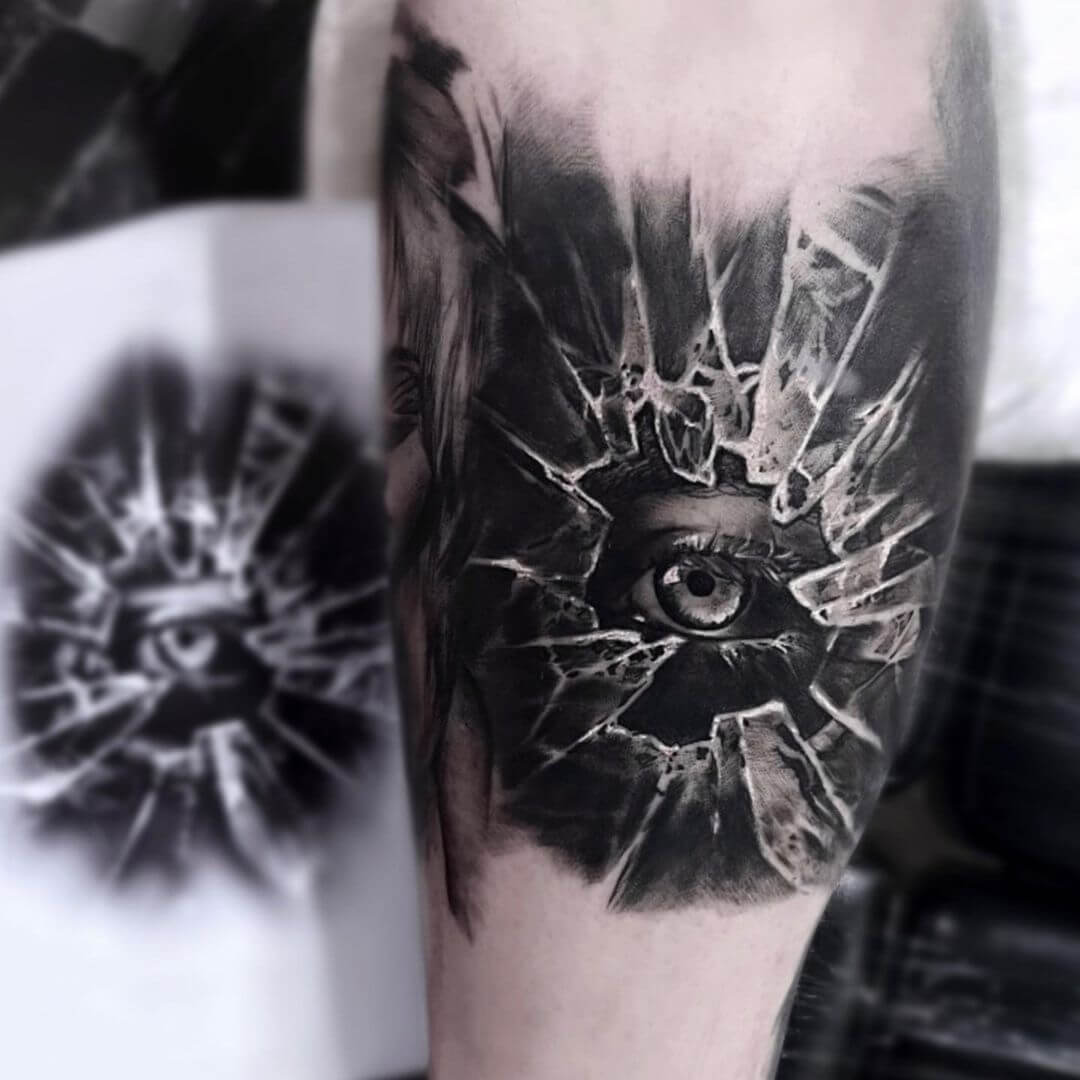 Shattered Glass Tattoo